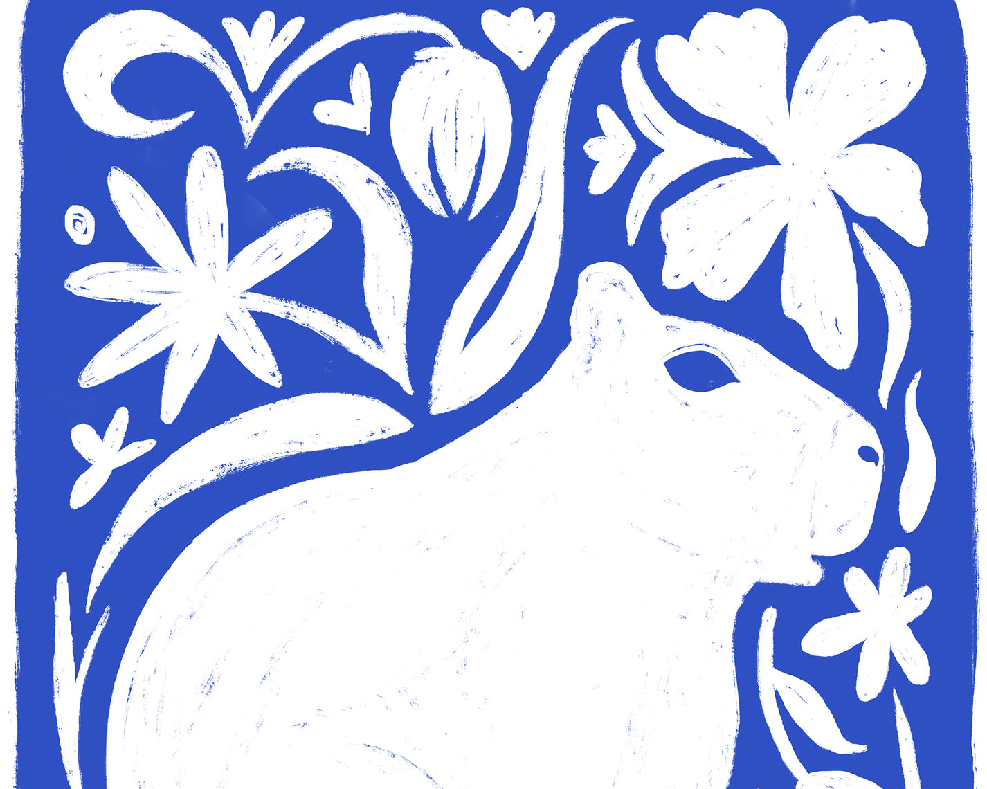 Póster Capibara Azul – Ilustración Tierna y Moderna – Raandom Art Store